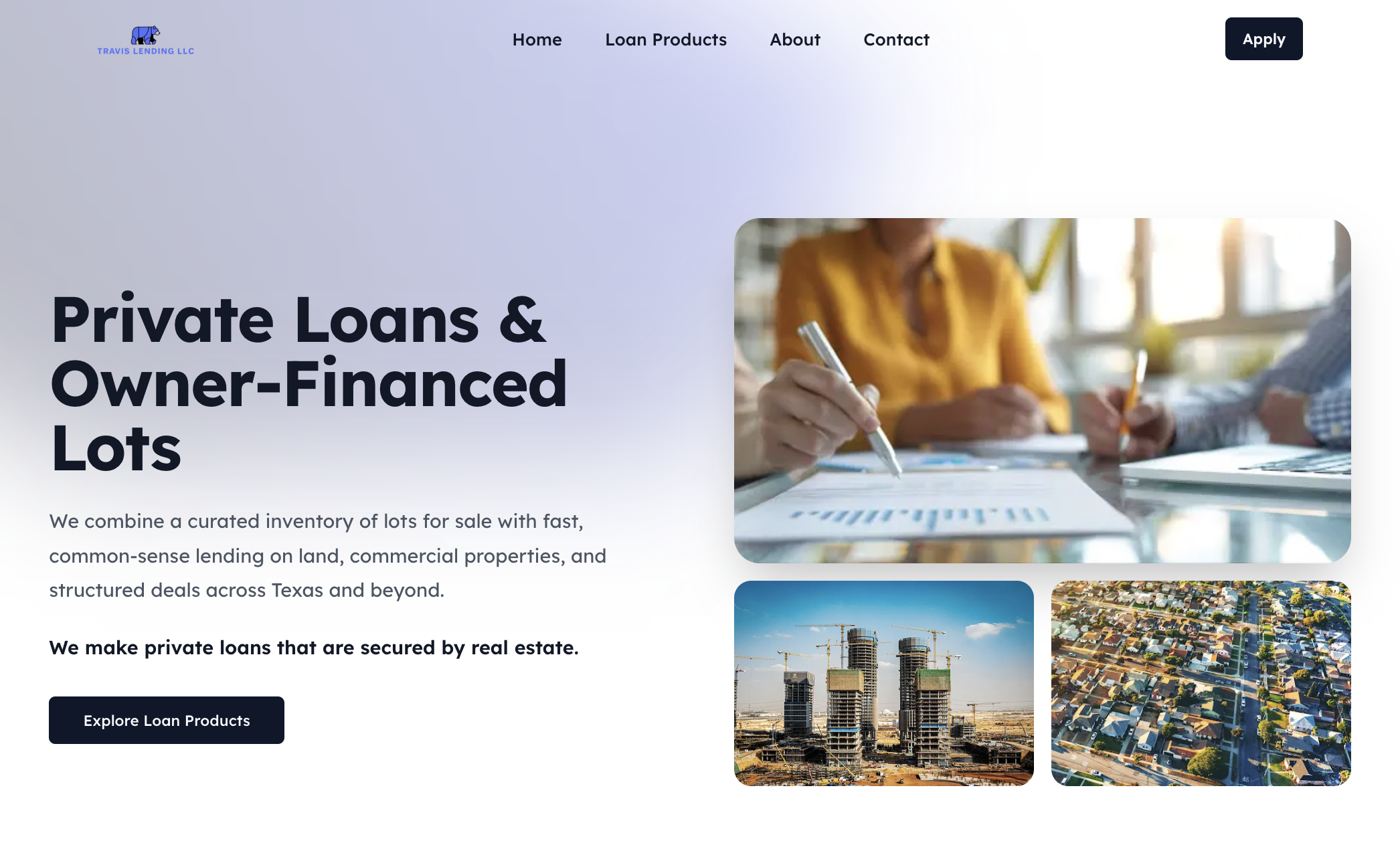Travis Lending | Private Real Estate Loans & Owner‑Financed Lots